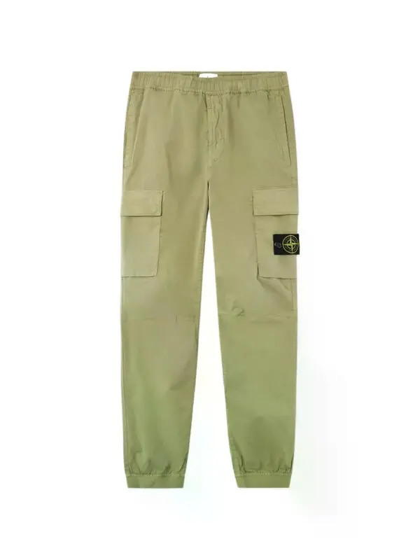 Stone Island Stretch Organic Cotton Twill Cargo Pants - Green