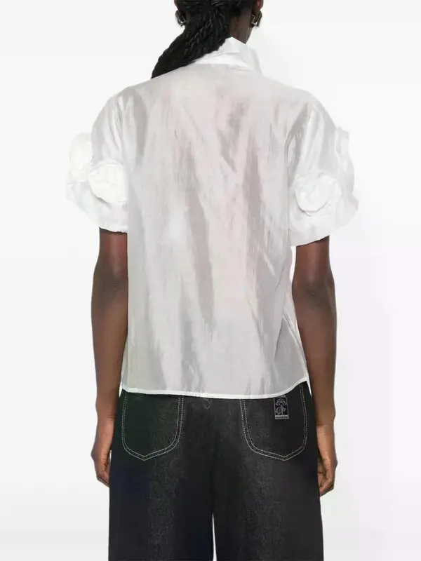 PAPER LACE Floral Appliqué Short-sleeve Shirt