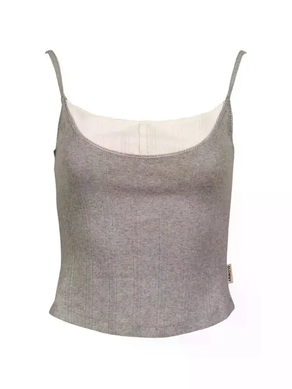 GLOWNY Honey Ribbed-knit Camisole Top