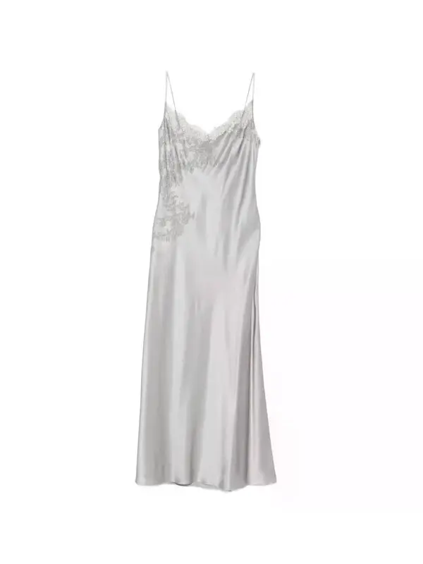 Carine Gilson Lace-trim Silk Nightdress