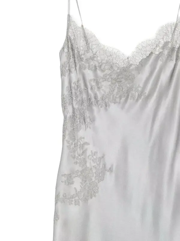 Carine Gilson Lace-trim Silk Nightdress