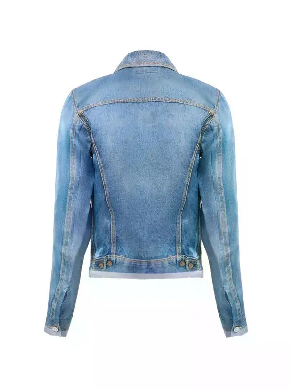 Elie Saab Denim-print Organza Jacket