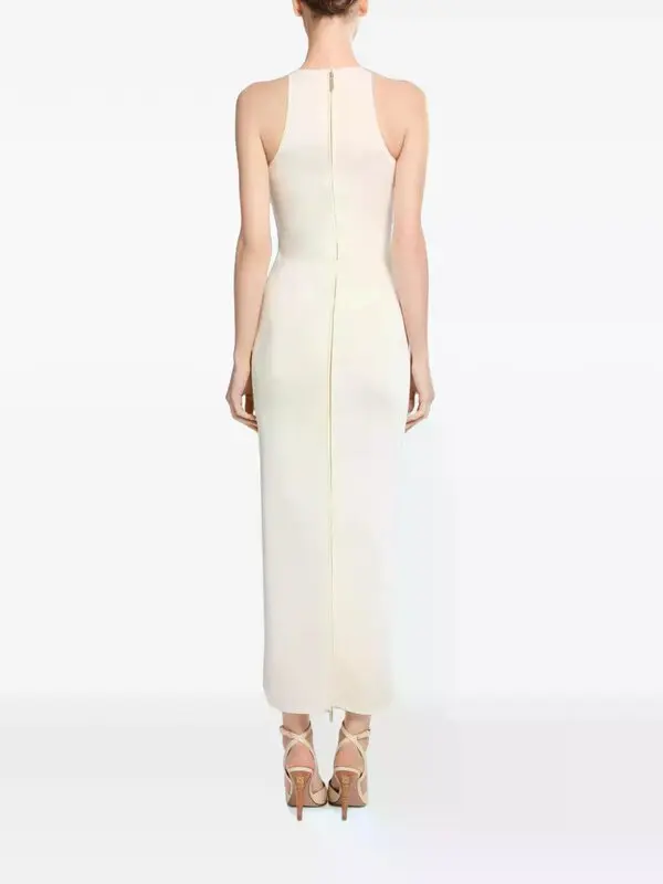 Elie Saab Bow-detailed Cut-out Maxi Dress - Neutrals