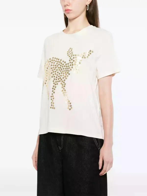 JW Anderson Animal Star Embellished T-shirt - Neutrals