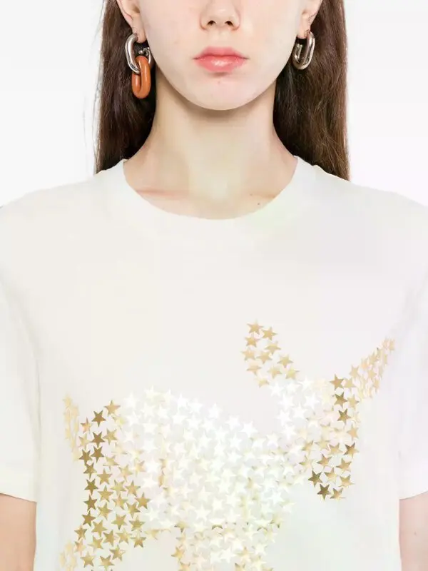 JW Anderson Animal Star Embellished T-shirt - Neutrals