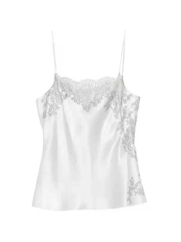 Carine Gilson Lace-trim Silk Camisole
