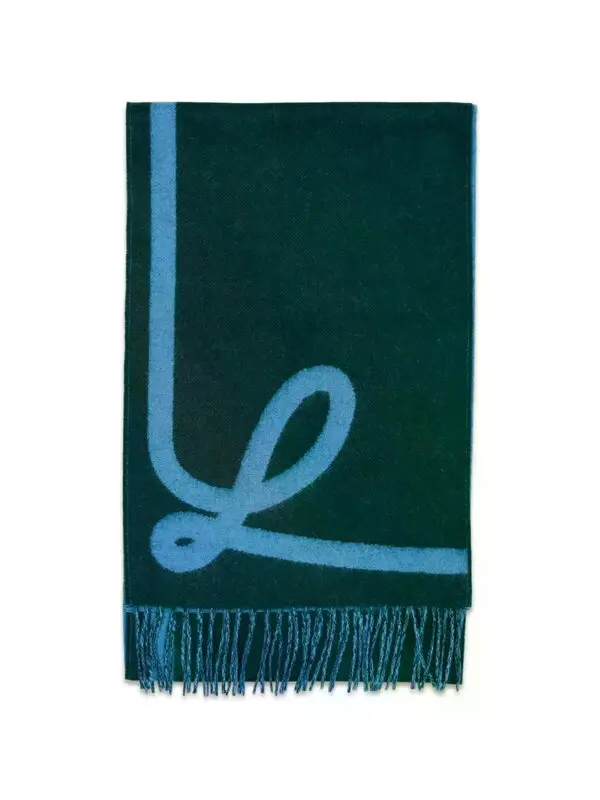 Loewe Fringed-hem Scarf - Green