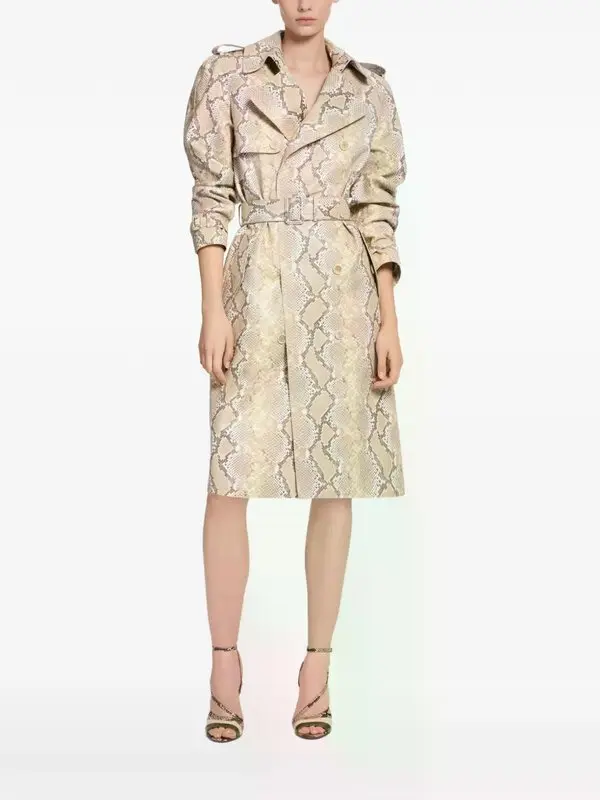 Elie Saab Python-print Double-breasted Coat