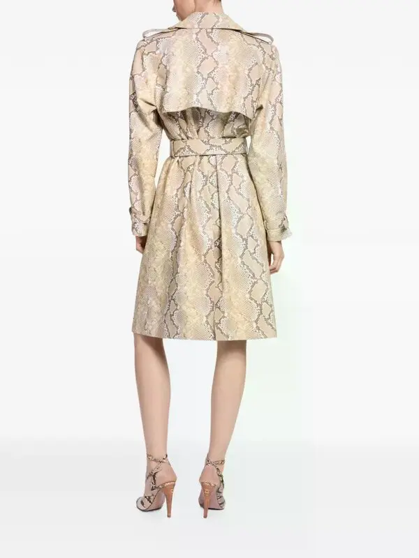 Elie Saab Python-print Double-breasted Coat