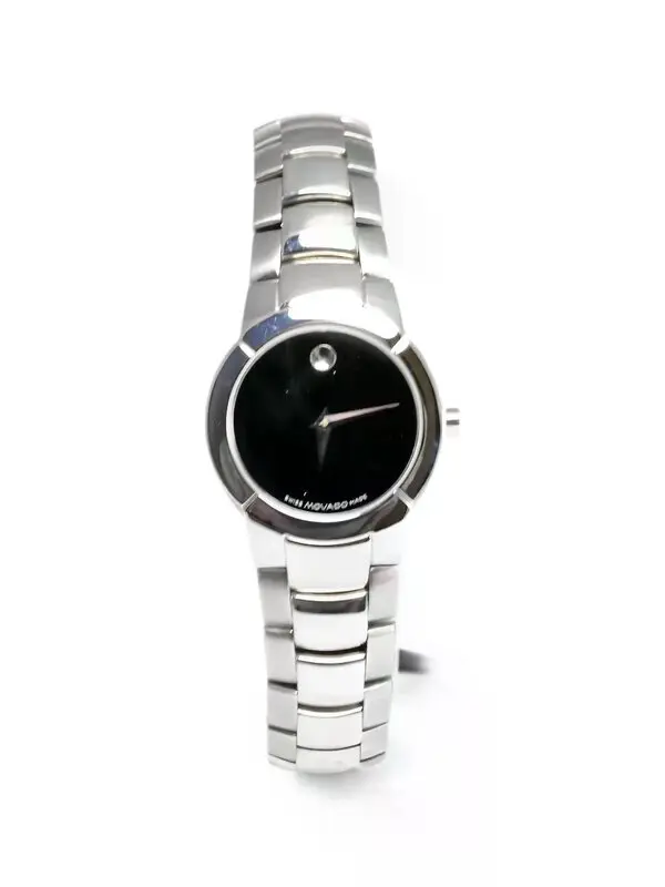Movado Museum 25mm Stainless Steel Link Bracelet Watch - Black