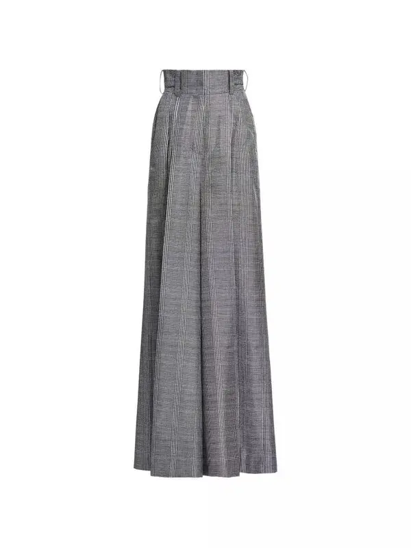 Elie Saab Prince De Galles-print Silk Trousers