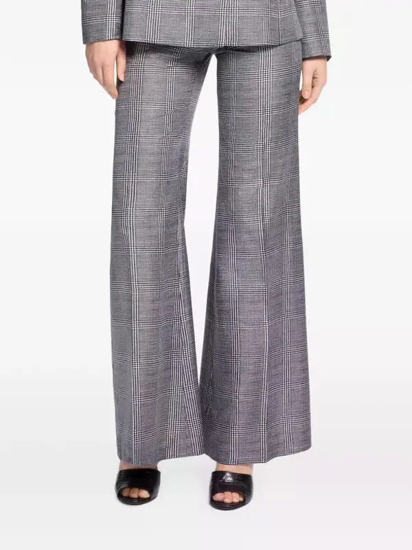 Elie Saab Prince De Galles-print Silk Trousers