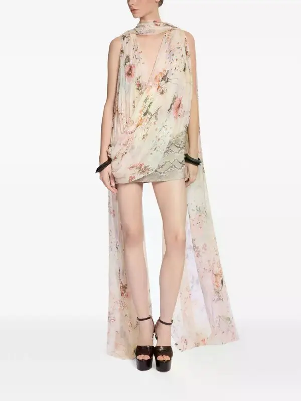 Elie Saab Floral-print Silk Mini Dress