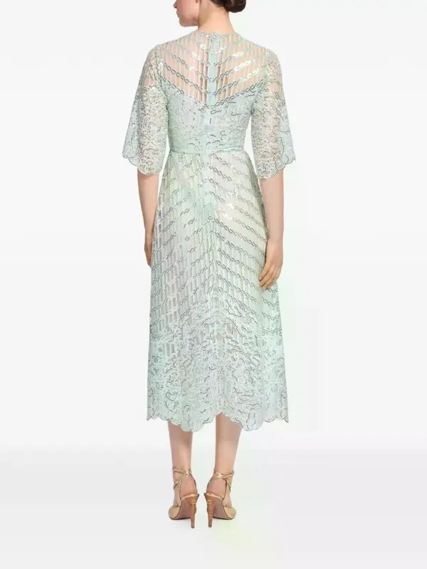 Elie Saab Sequin-embroidered Lace Midi Dress
