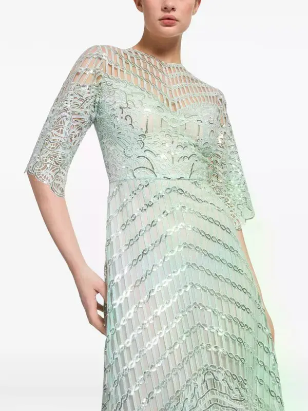 Elie Saab Sequin-embroidered Lace Midi Dress