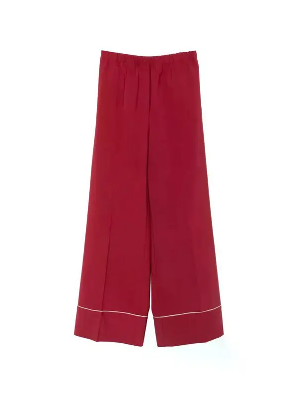 Alberta Ferretti Piped Wide-leg Trousers - Red