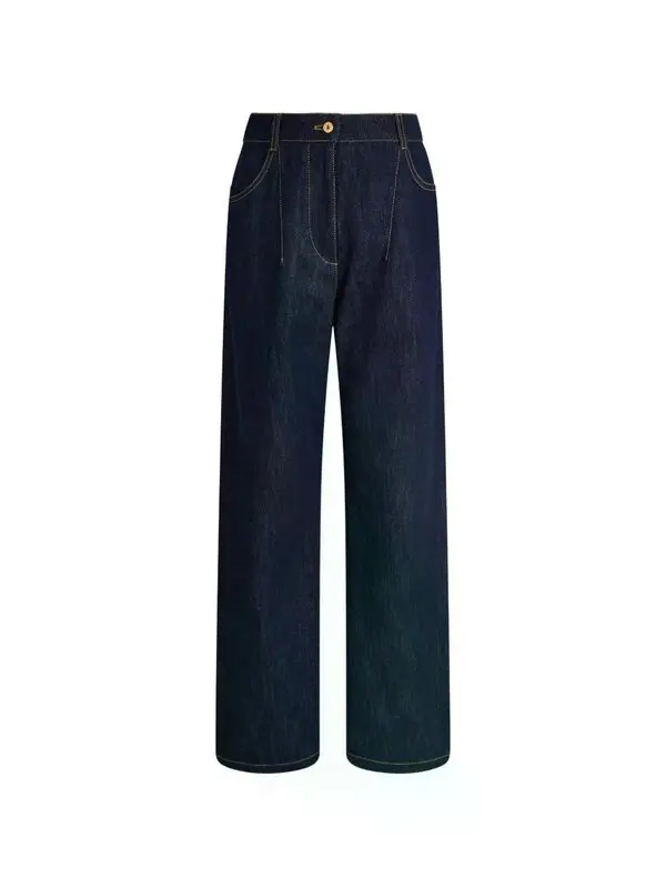 PATOU Contrast-stitch Wide-leg Jeans