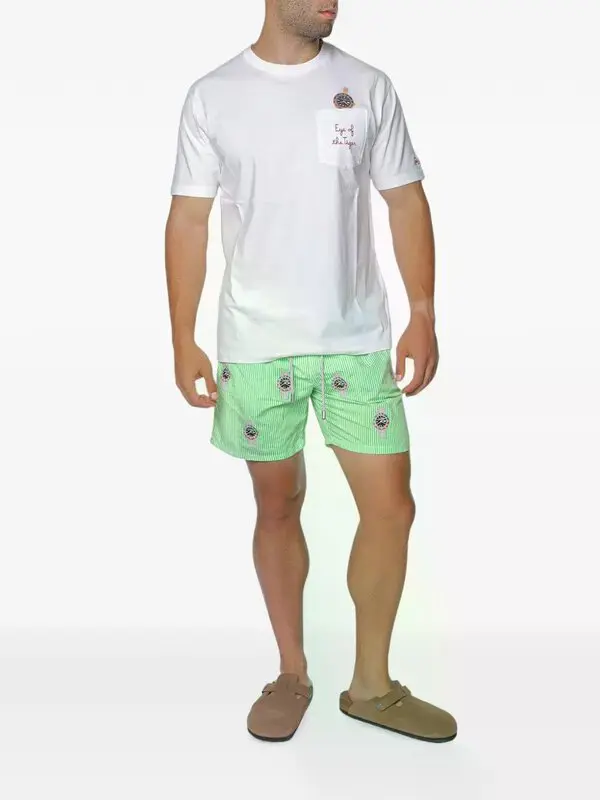 MC2 SAINT BARTH Gustavia Embroidery Striped Swim Shorts