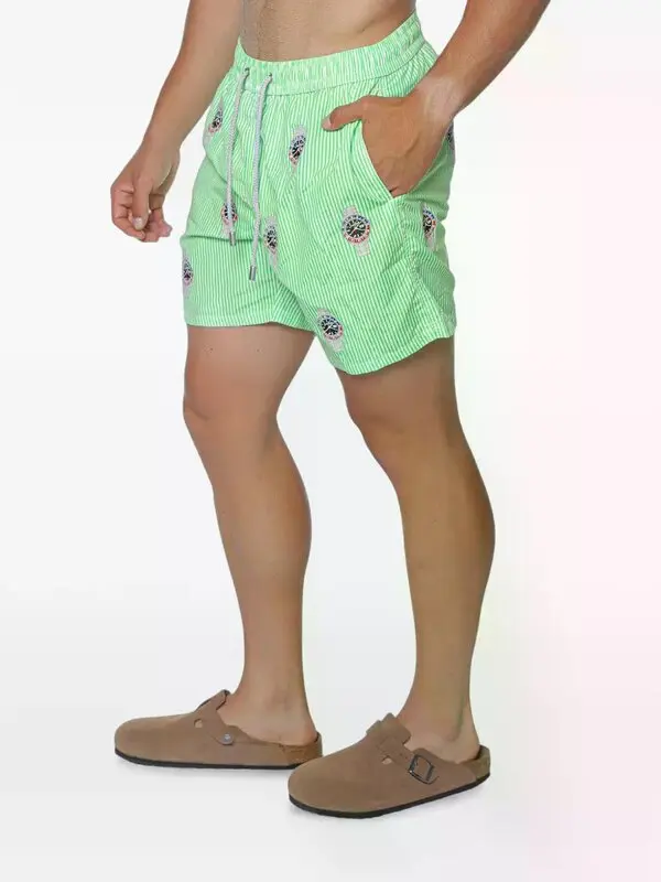 MC2 SAINT BARTH Gustavia Embroidery Striped Swim Shorts