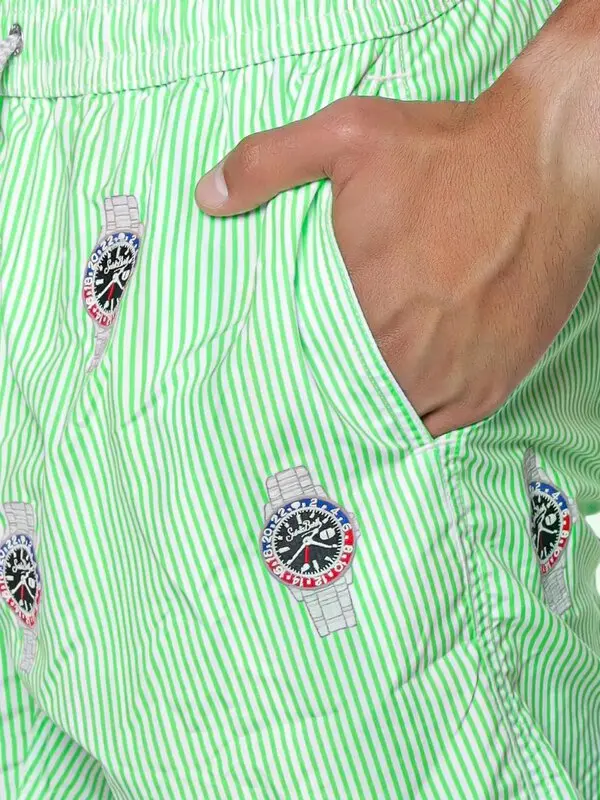 MC2 SAINT BARTH Gustavia Embroidery Striped Swim Shorts