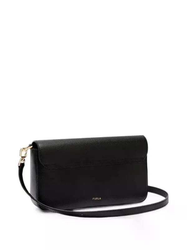 Furla Logo-clasp Leather Shoulder Bag - Black