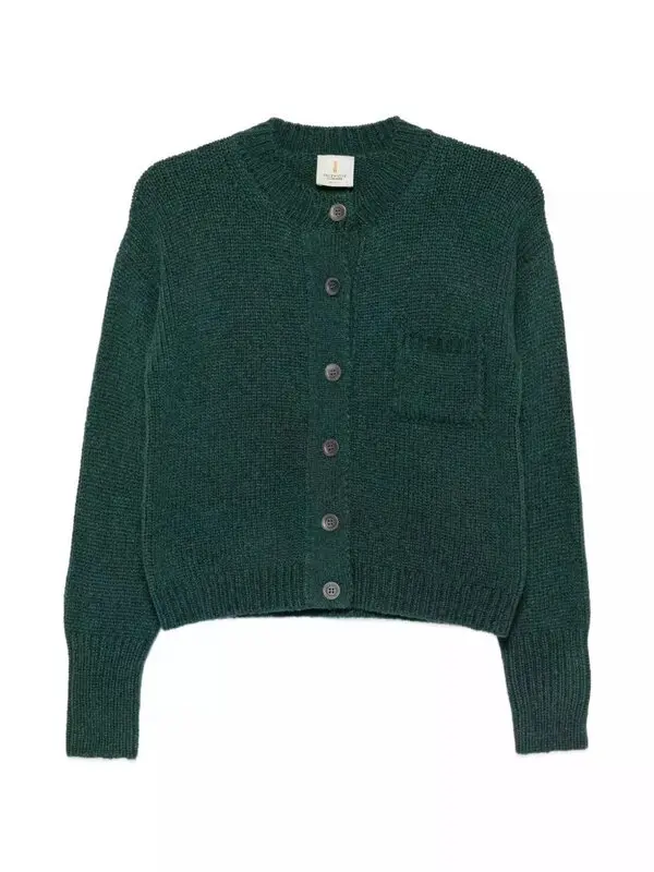 Incentive! Cashmere Erro Button-up Patch-pocket Cardigan
