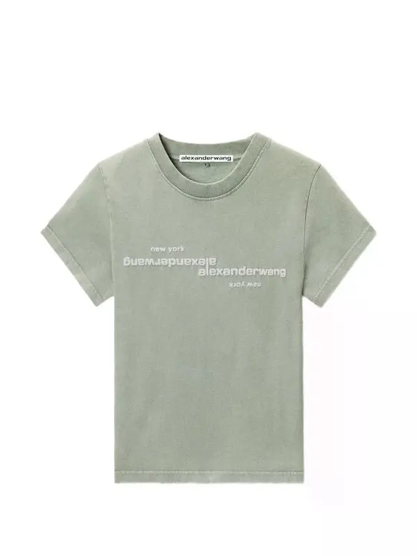 Alexander Wang Logo Print Short Sleeve T-shirt - Green