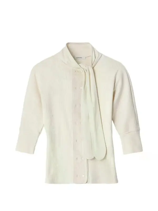 LEMAIRE Ribbed Ascot T-shirt - White