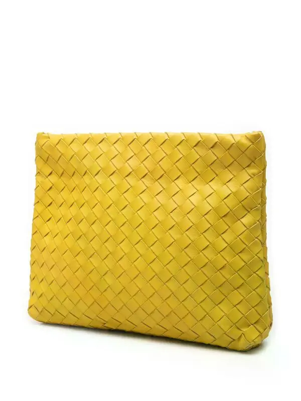 Bottega Veneta Woven Nappa Leather Fold Over Clutch Bag