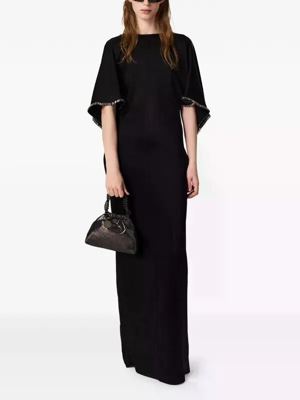 Stella McCartney Crystal-embellished Cape-sleeve Maxi Dress