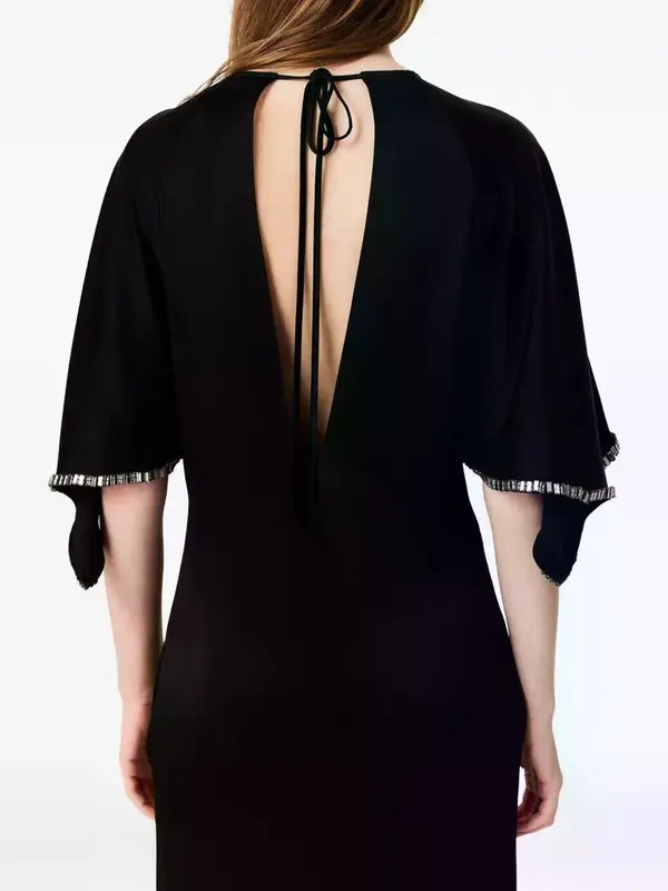 Stella McCartney Crystal-embellished Cape-sleeve Maxi Dress