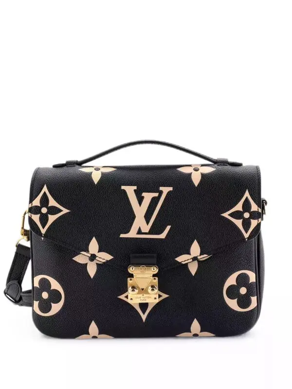 LOUIS VUITTON Pochette Metis Bicolor Monogram Empreinte Giant Crossbody Bag - Black