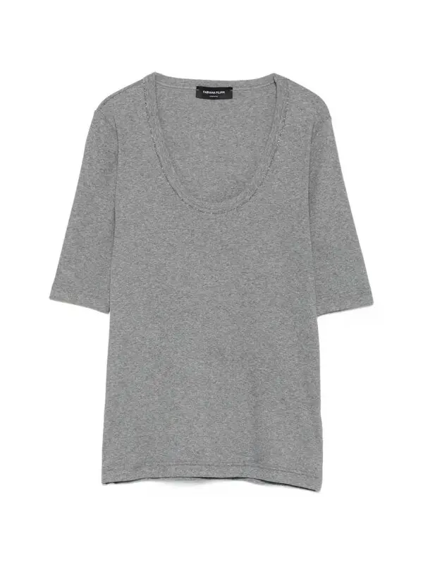 Fabiana Filippi Embellished Scoop-neck T-shirt