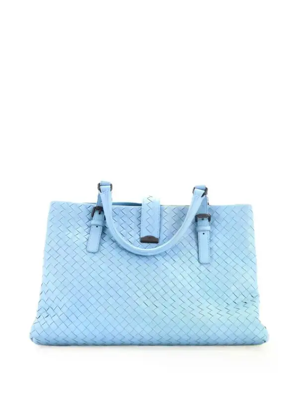 Bottega Veneta Roma Bag Intrecciato Nappa Medium Tote Bag - Blue