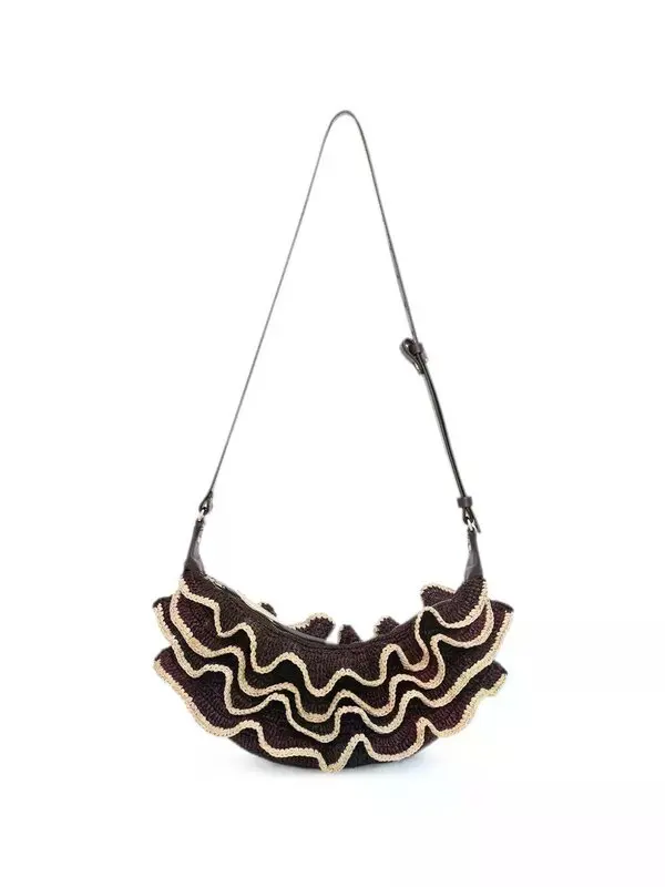Zimmermann Goldentime Ruffled Shoulder Bag