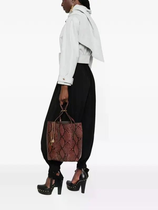 Chloé Medium Spin Python-effect Tote Bag