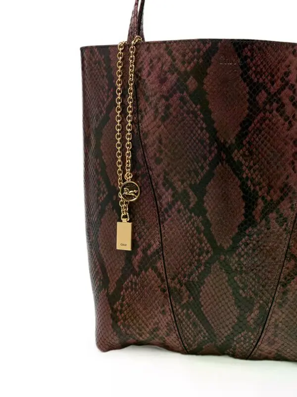 Chloé Medium Spin Python-effect Tote Bag