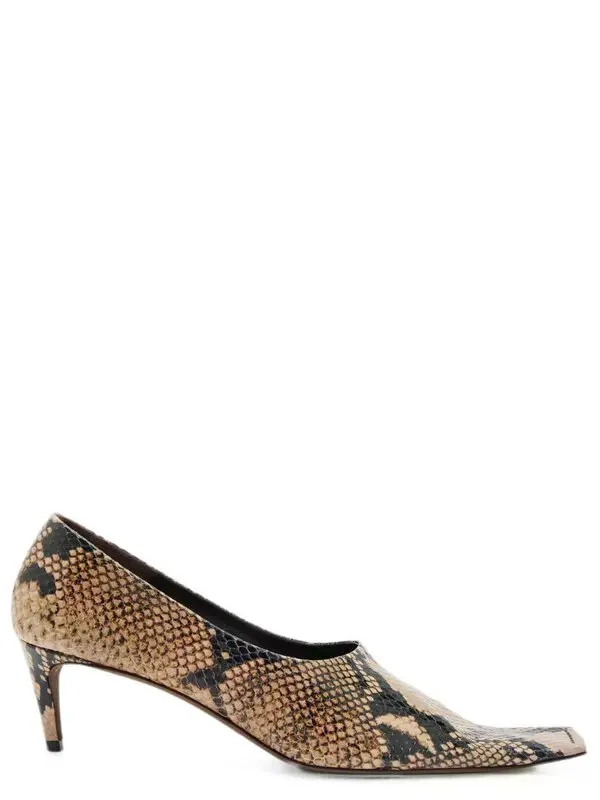Khaite Marlene Snake-effect Square-toe Pumps