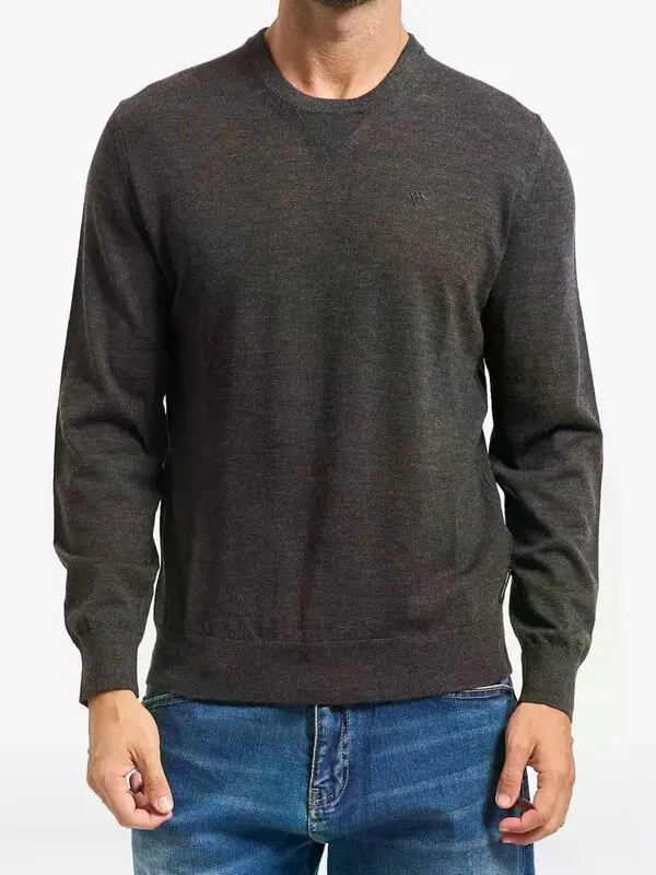 Armani Exchange Logo Embroidered Sweater - Grey