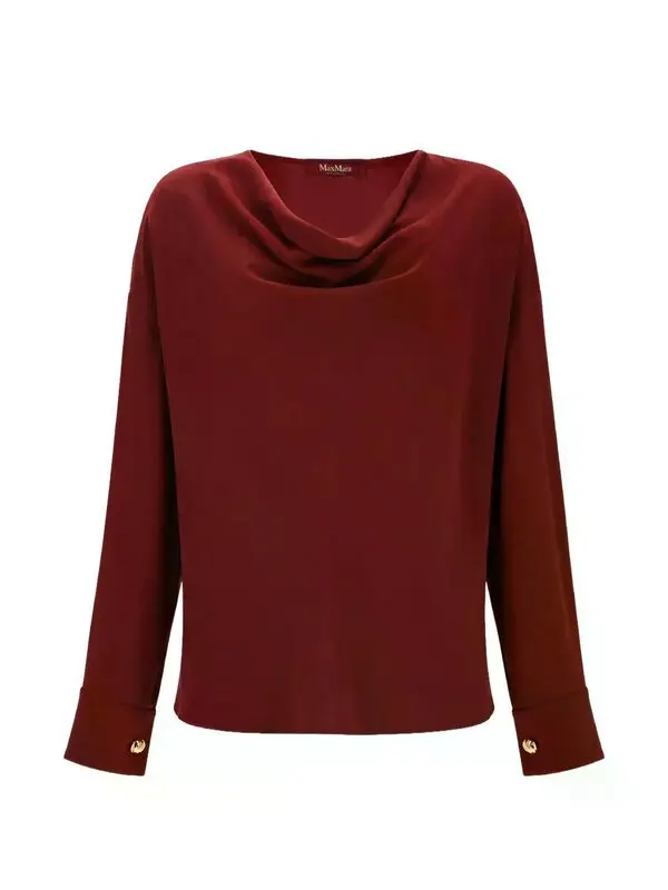 Max Mara Cowl-neck Long-sleeve Blouse