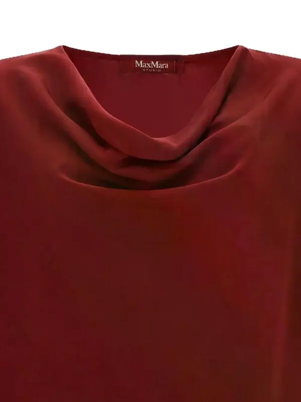 Max Mara Cowl Neck Long Sleeve Blouse - Red