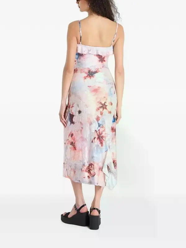 Desigual Floral-print Ruffled Maxi Dress