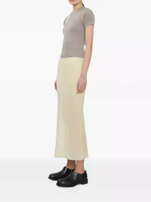RIER Bias-cut Wool-gauze Midi Skirt - Yellow