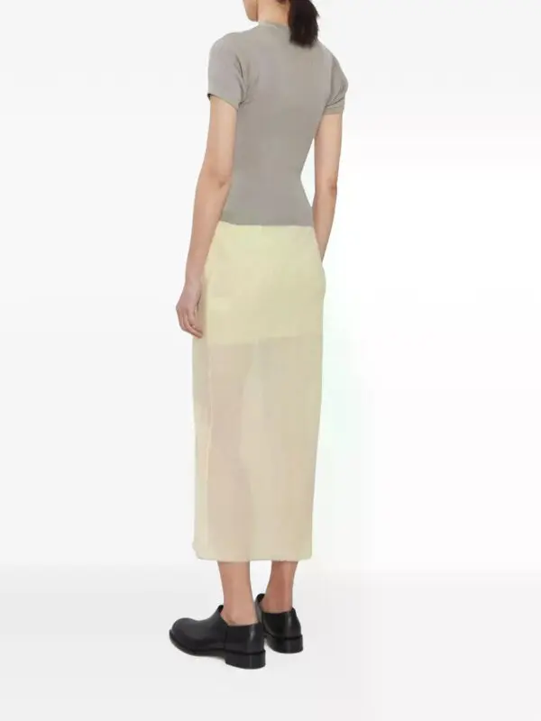 RIER Bias-cut Wool-gauze Midi Skirt - Yellow