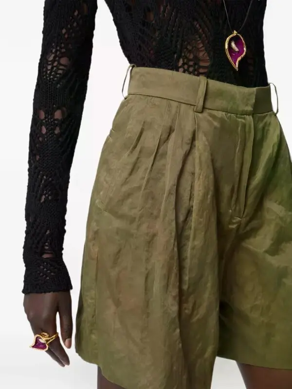 Nina Ricci Wrinkled-effect Pleated Shorts