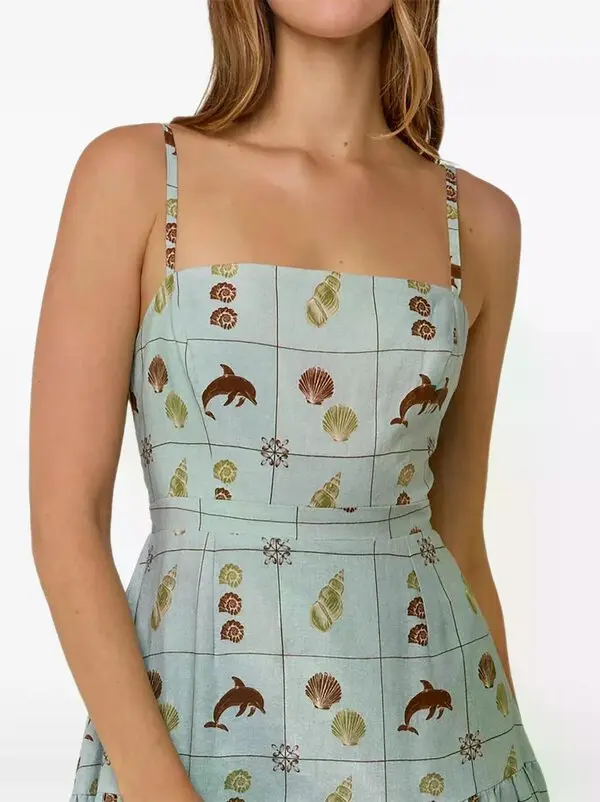 PALM. NOOSA Seashell-print Tiered Dress