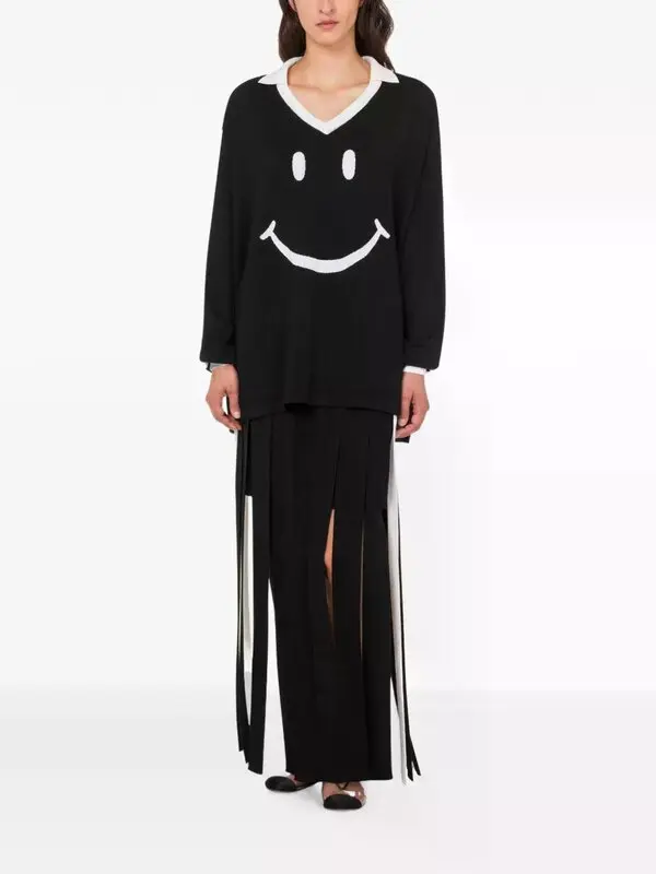 Moschino X Smiley Intarsia-knit Sweater - Black
