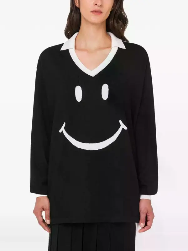 Moschino X Smiley Intarsia-knit Sweater