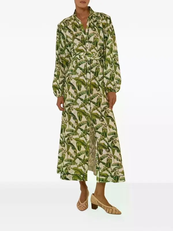 PALM. NOOSA Riviera Palm-print Belted Dress