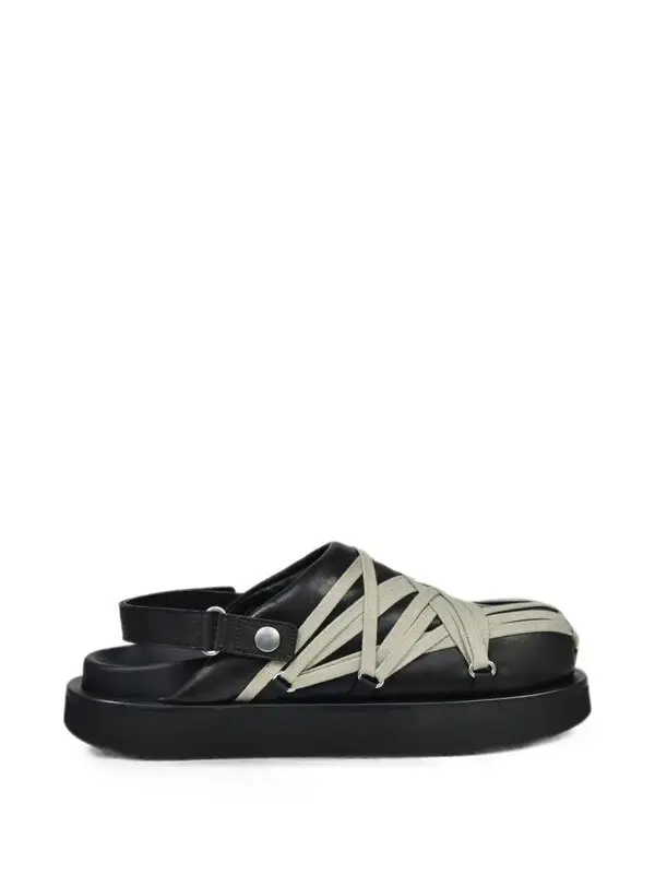 Rick Owens Lace-up Platform Mules - Black